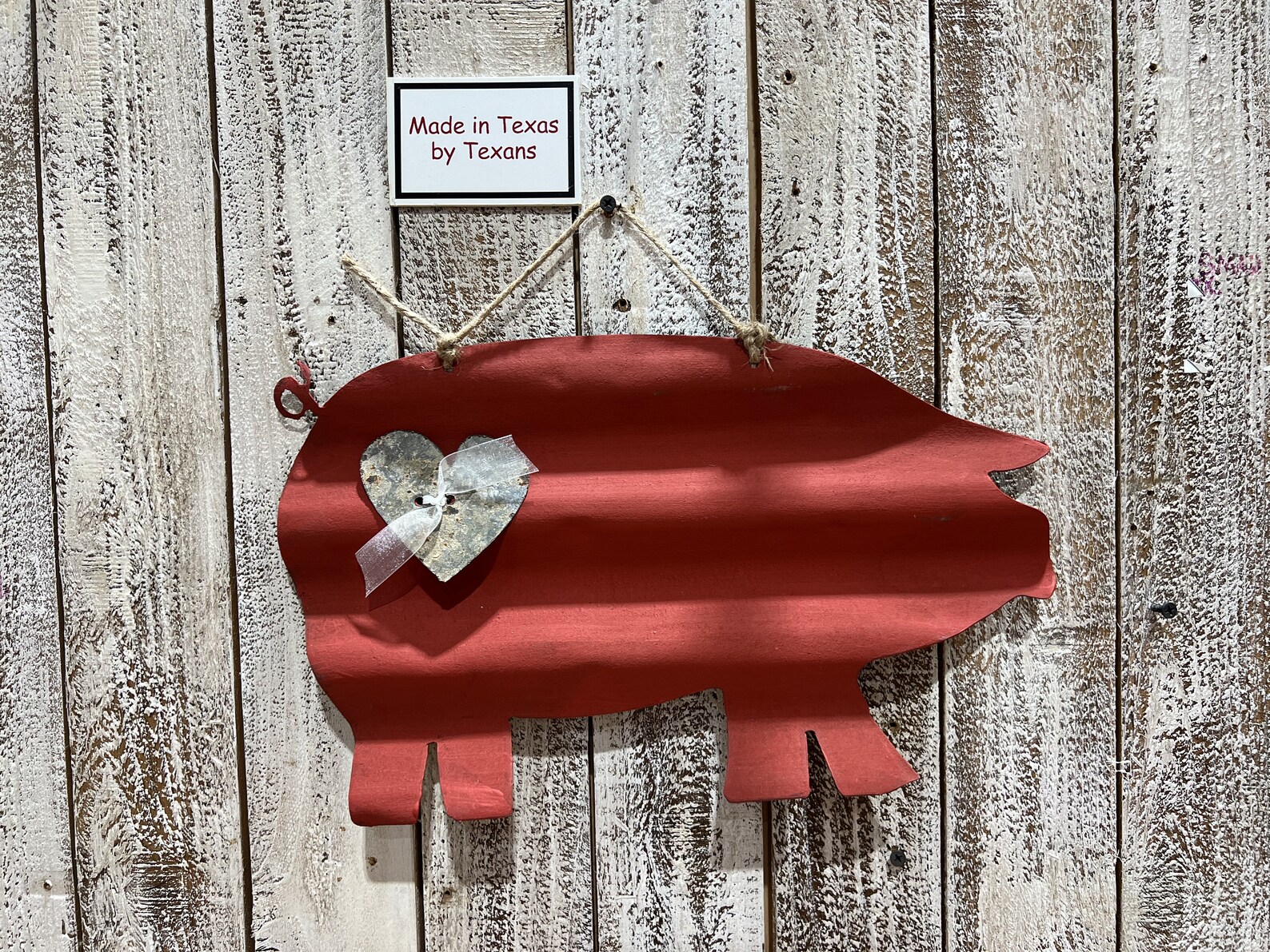 Rustic Tin, Pig With a Heart- Handpainted on Upcycled Barn Metal by ...