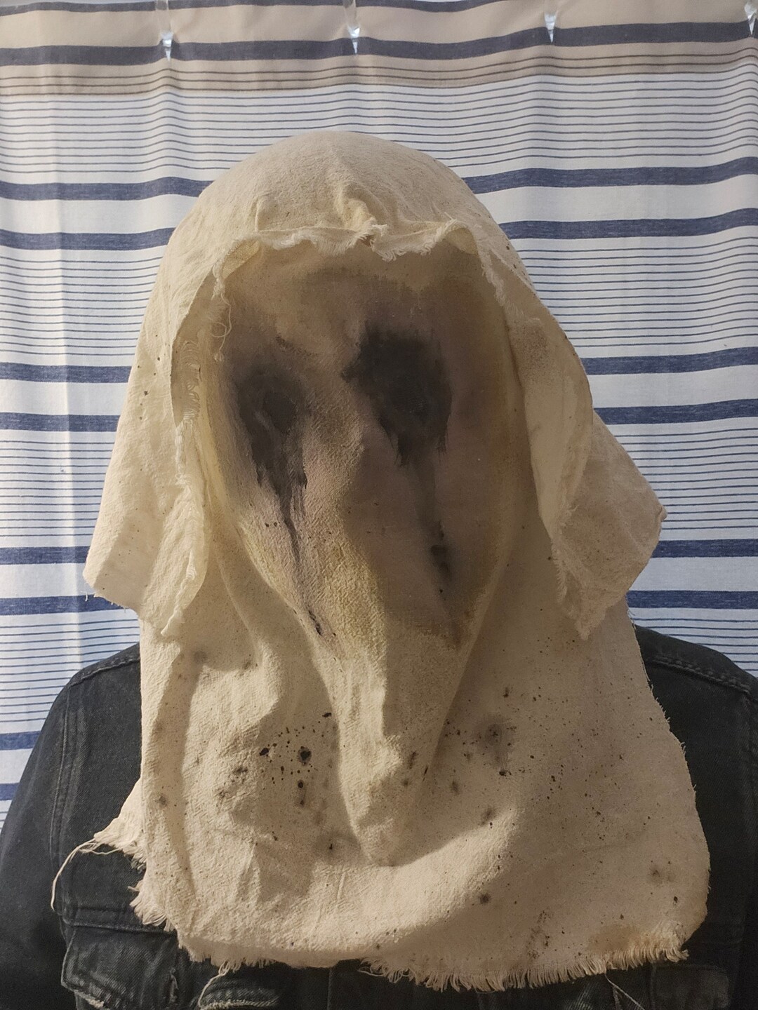 Mask "the Mourning Nurse" Handmade Fabric Haunt Mask Scary Terror ...