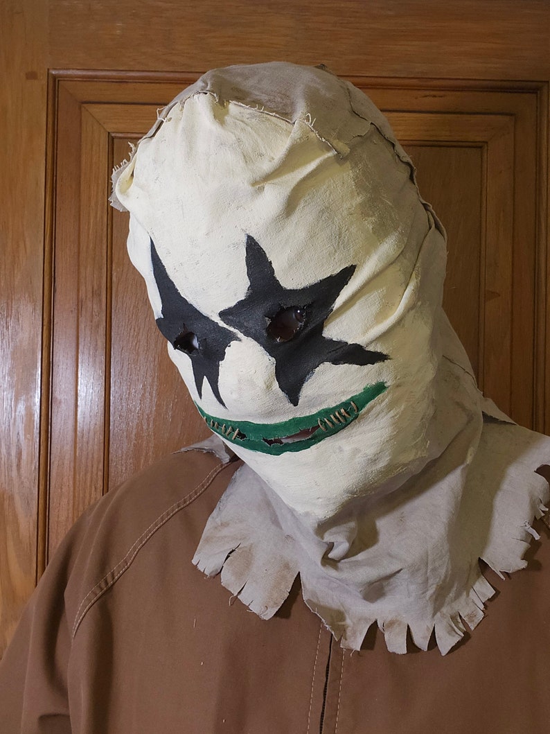 Horror Clown Mask the Fool Handmade Fabric Haunt Mask Scary Terror ...