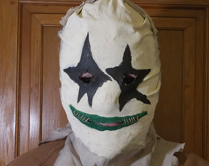 Clown Mask "the Fool" Handmade Fabric Haunt Mask Scary Terror Haunted ...