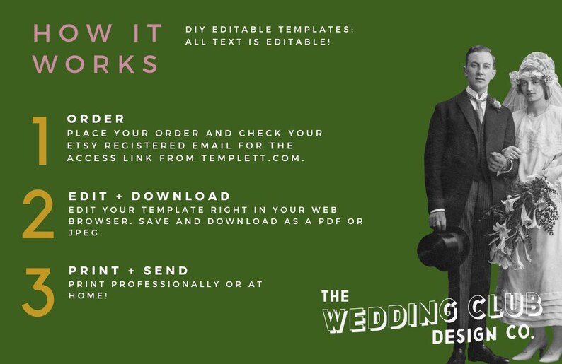 Editable Chartreuse Wedding Invite | Bold Funky Wedding Invitation ...