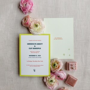 Editable Chartreuse Wedding Invite | Bold Funky Wedding Invitation ...