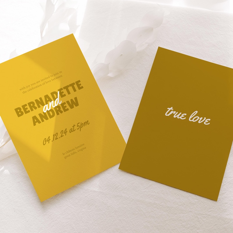 Yellow Wedding Invitation - Etsy
