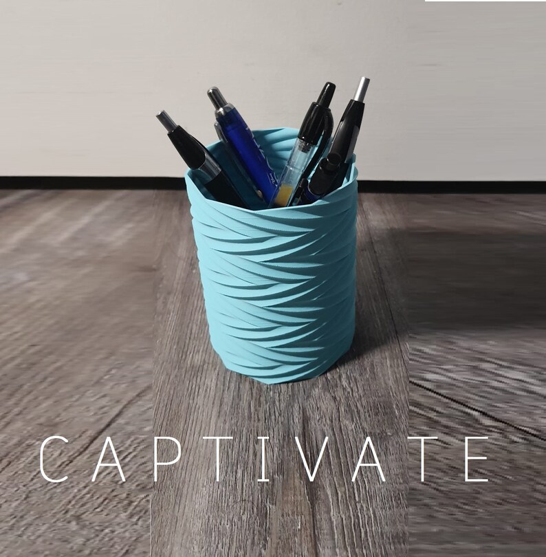 Unique Pen Stand Fascinating Edge Pattern Art Design 3D Printed Pencil ...