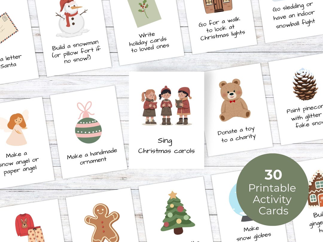 Editable Advent Activity Cards for Kids, Holiday Advent Kit for ...