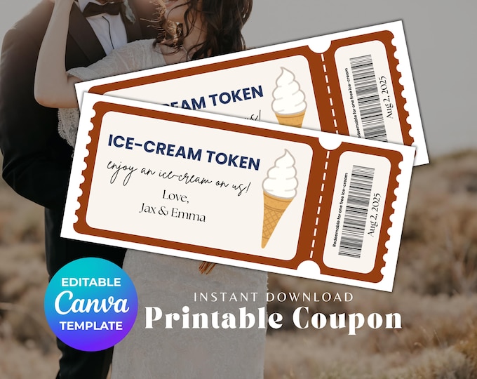 Ice Cream Coupons, Ice Cream Party, Printable Vouchers, Ice Cream ...