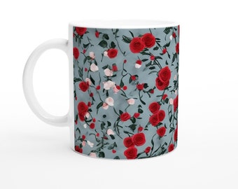 Pink Roses Coffee Mug Coffee Mug With Roses - Etsy
