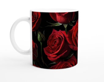Pink Roses Coffee Mug Coffee Mug With Roses - Etsy