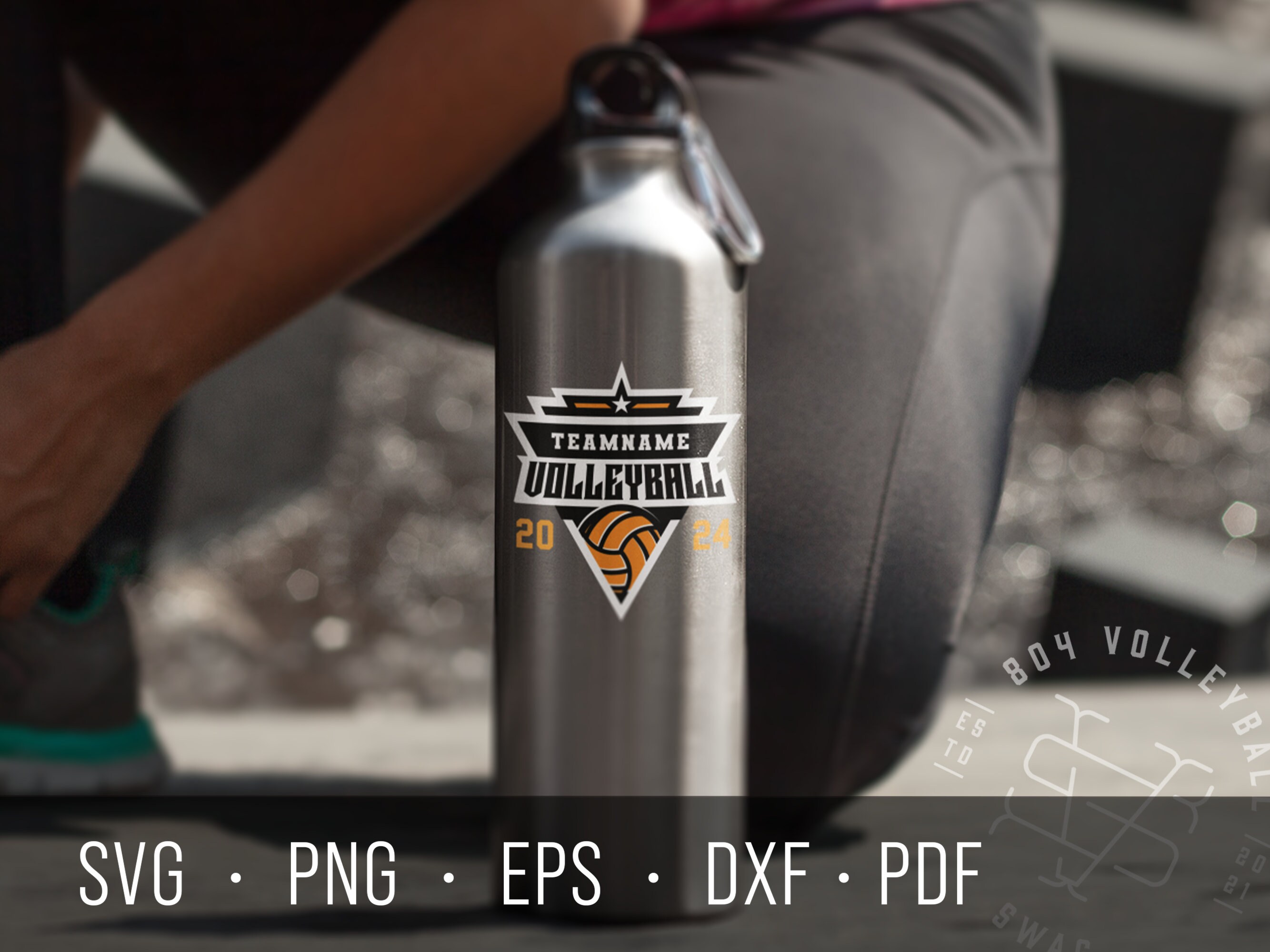 Volleyball Team Name Badge With Triangle Shield Customizable Team ...