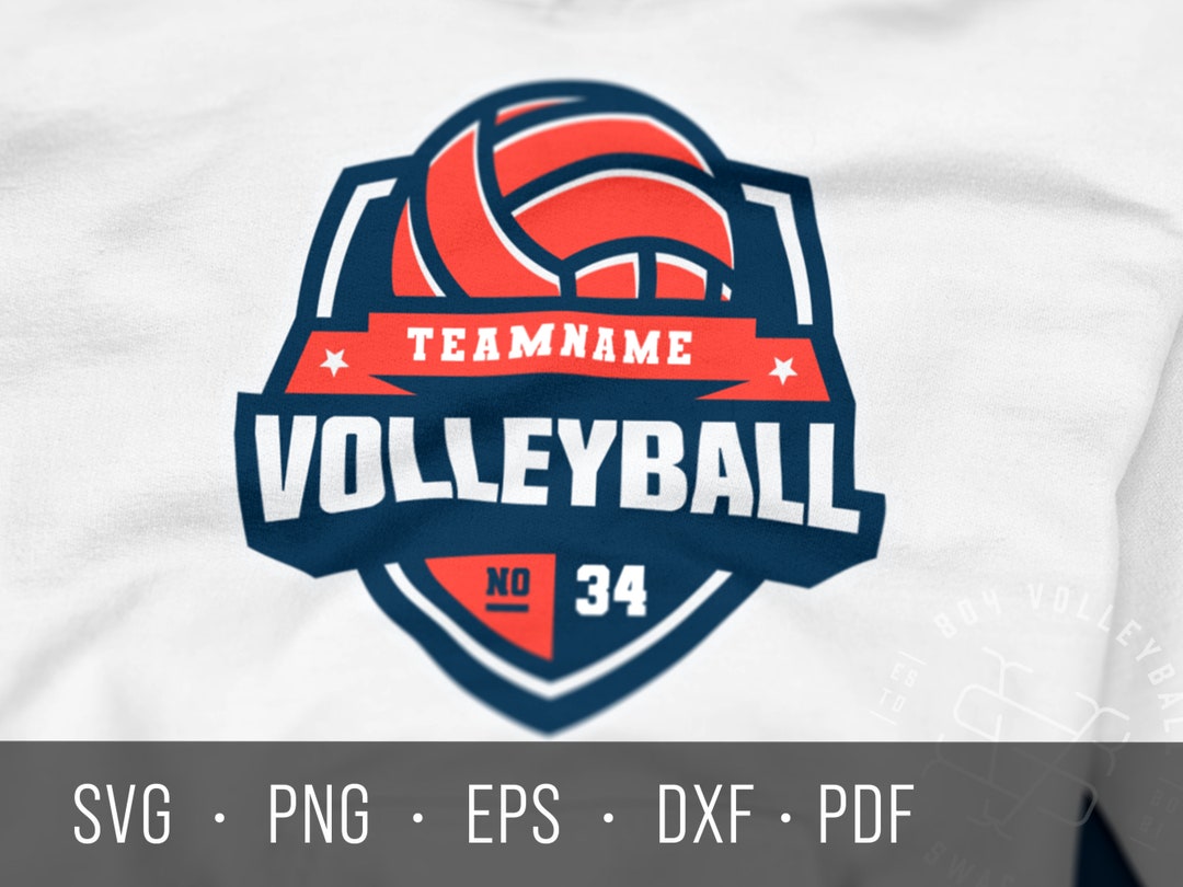 Volleyball Team Name Badge 34 Customizable Team Vector Art svg, Png ...