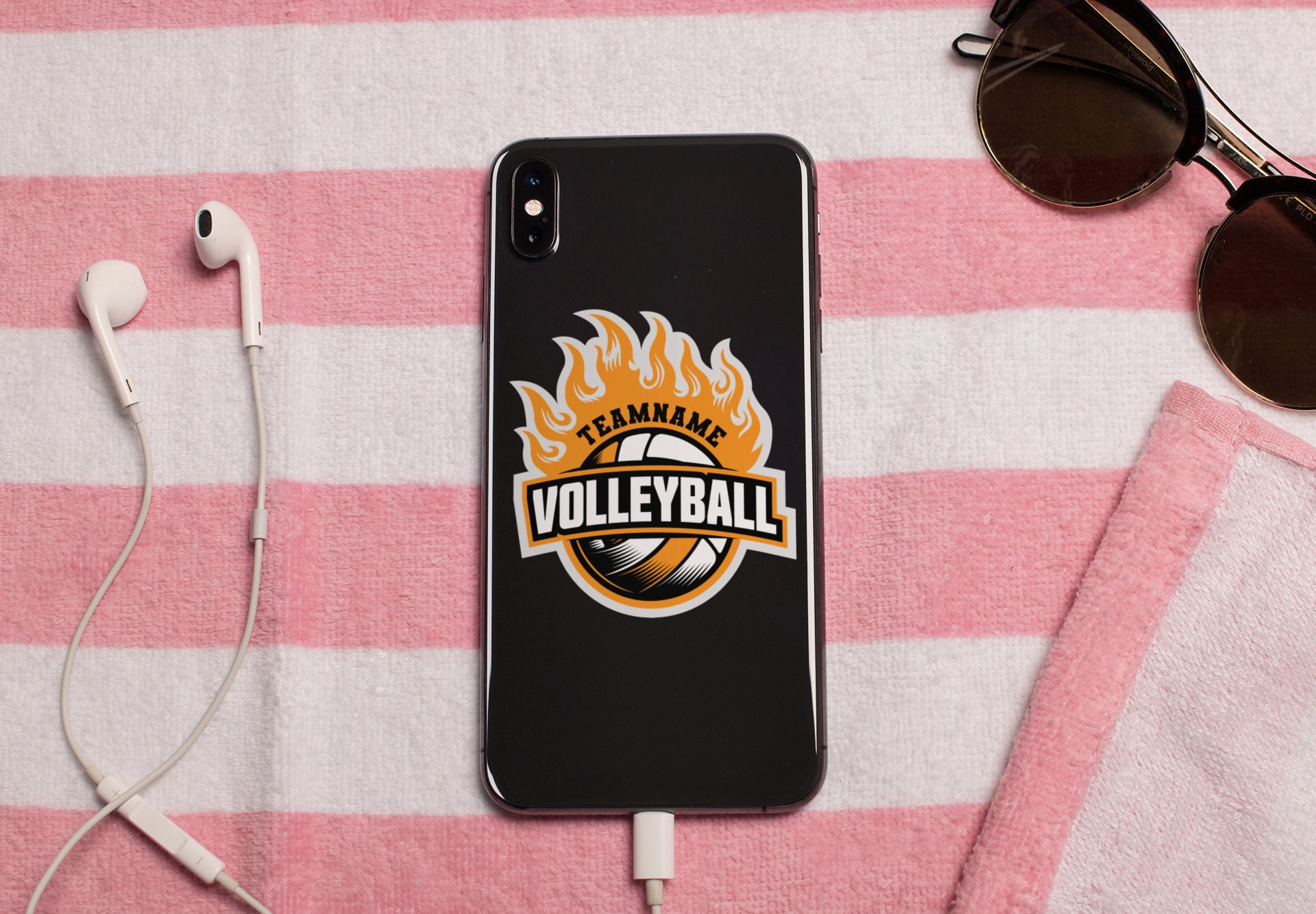 Volleyball Team Name Badges: Bundle 01 | Customizable Team Vector Art ...