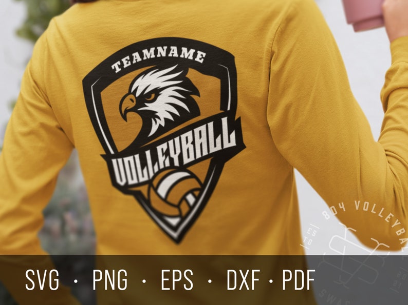 Volleyball Team Name Badge With Bird Mascot Customizable Mascot Team ...