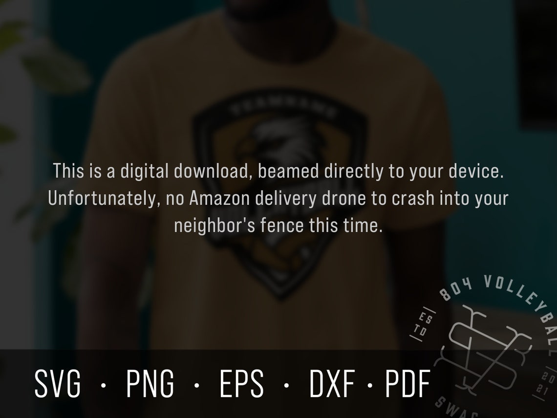 Volleyball Team Name Badge With Bird Mascot Customizable Mascot Team ...