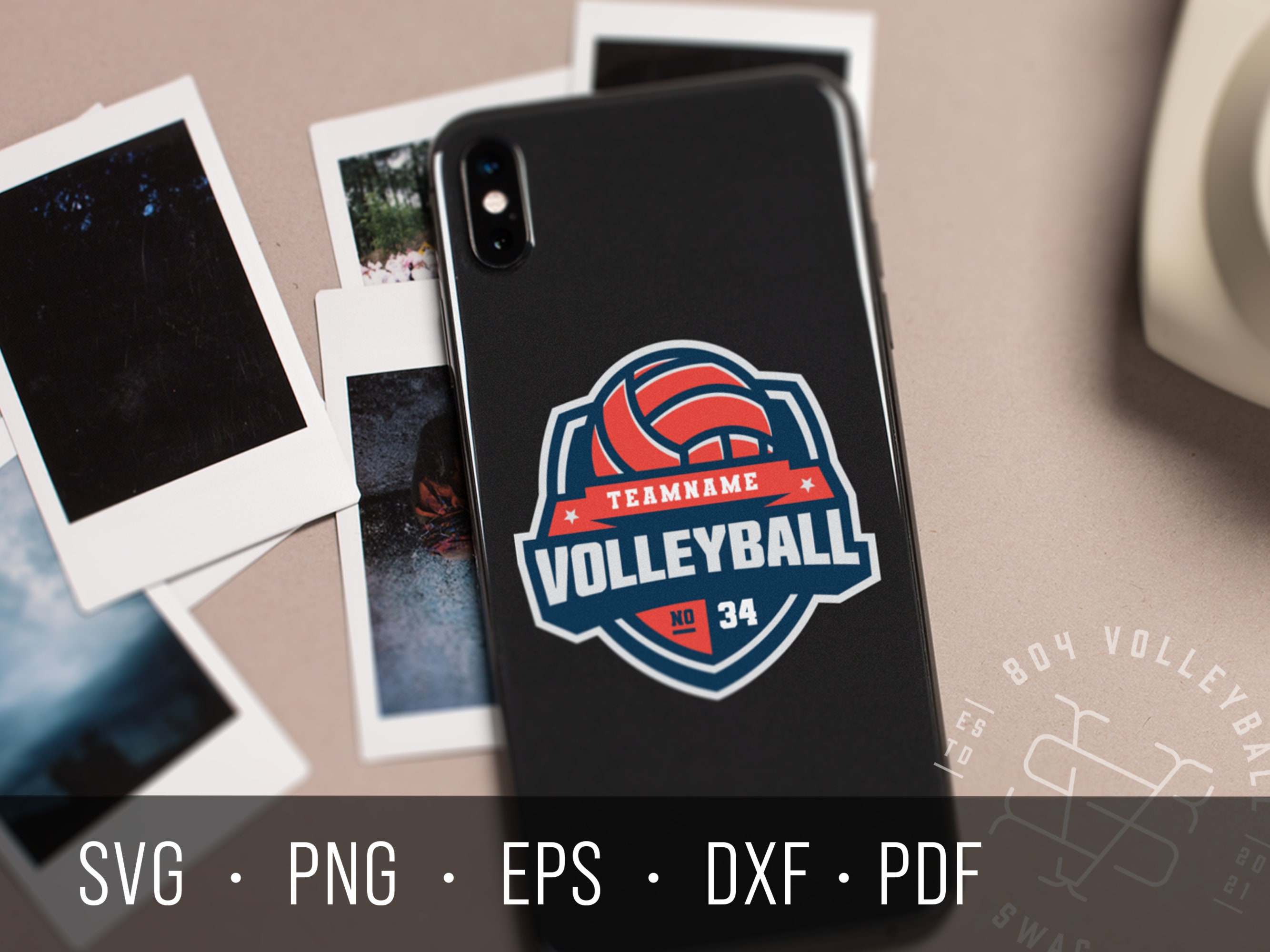 Volleyball Team Name Badge 34 Customizable Team Vector Art svg, Png ...