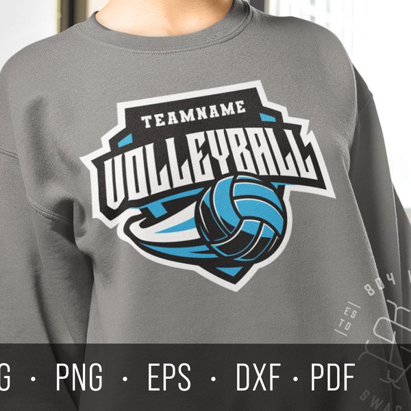 Volleyball Team Name Badge With Viking Mascot Customizable Mascot Team ...