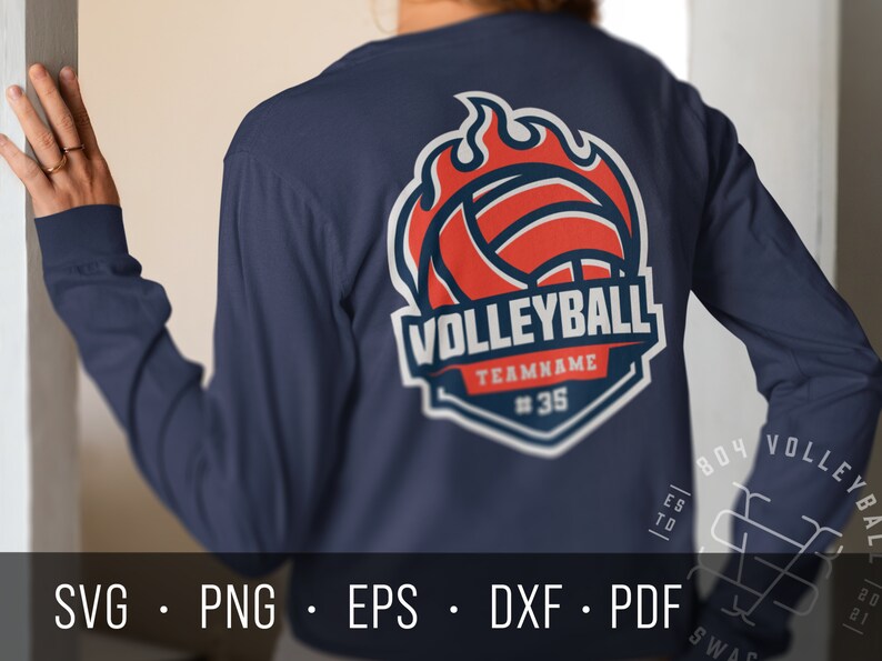 Volleyball Team Name Badge 35 Customizable Team Vector Art svg, Png ...