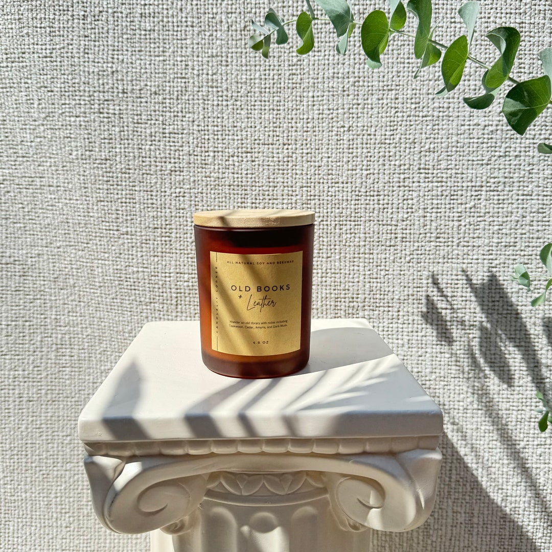 Old Book Candle Ancient Archives Library Candle Bookish Soy Beeswax ...