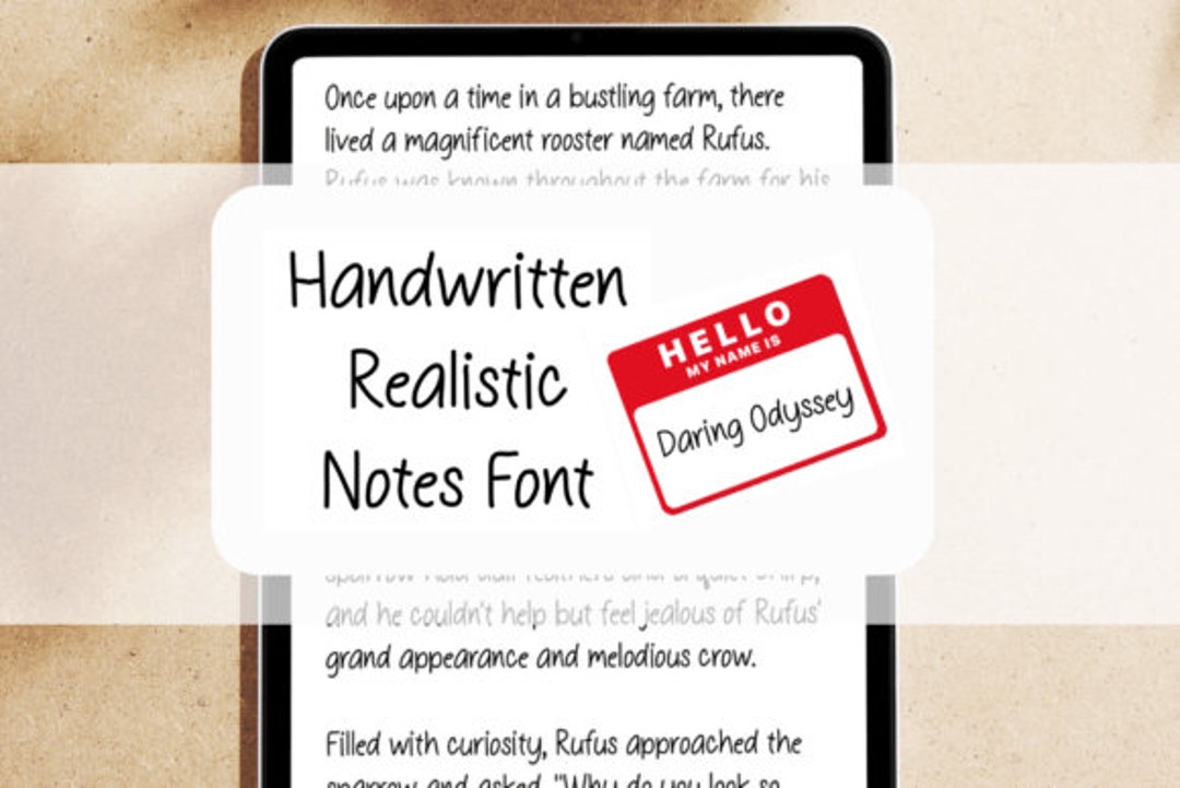 Realistic Handwritten Font, Digital Note Taking Font, Neat Handwriting Font, Digital Planning ...