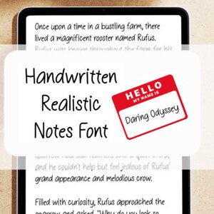 Realistic Handwritten Font, Digital Note Taking Font, Neat Handwriting ...