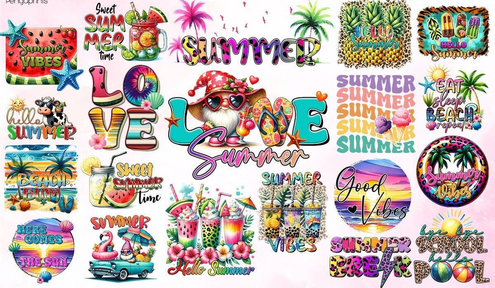 Summer Bundle Png, Hello Summer, Summer Life Png, Beach Life Bundle ...