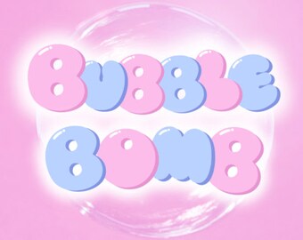 Bubble Font Bubble Puff Font Shiny Font Cute Fonts Milkshake Font Retro ...