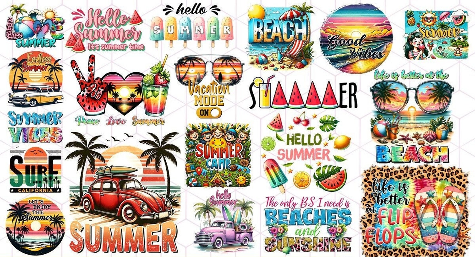 Summer Bundle Png, Hello Summer, Summer Life Png, Beach Life Bundle ...