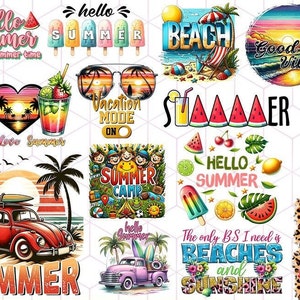 Summer Bundle Png, Hello Summer, Summer Life Png, Beach Life Bundle ...