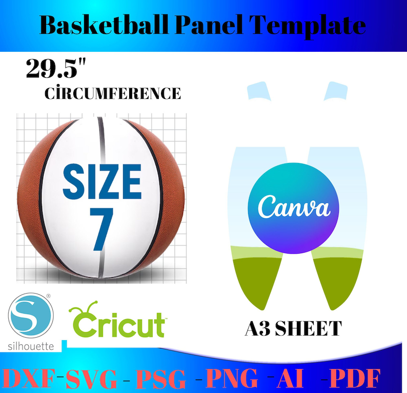 Basketball Panel Template, Size 7 Basketball Template, Canva Template ...