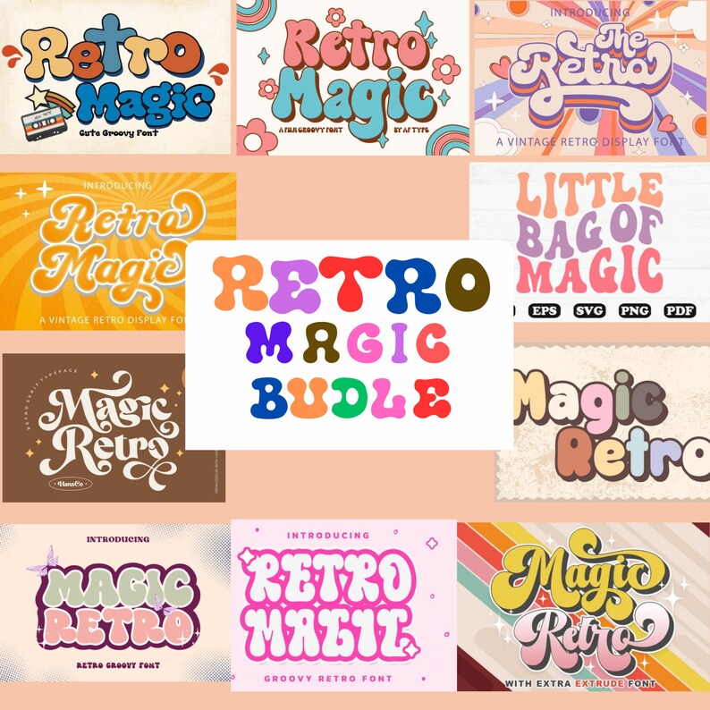 RETRO MAGIC FONT Svg, Magic Alphabet, Magic Letters and Numbers Svg for ...