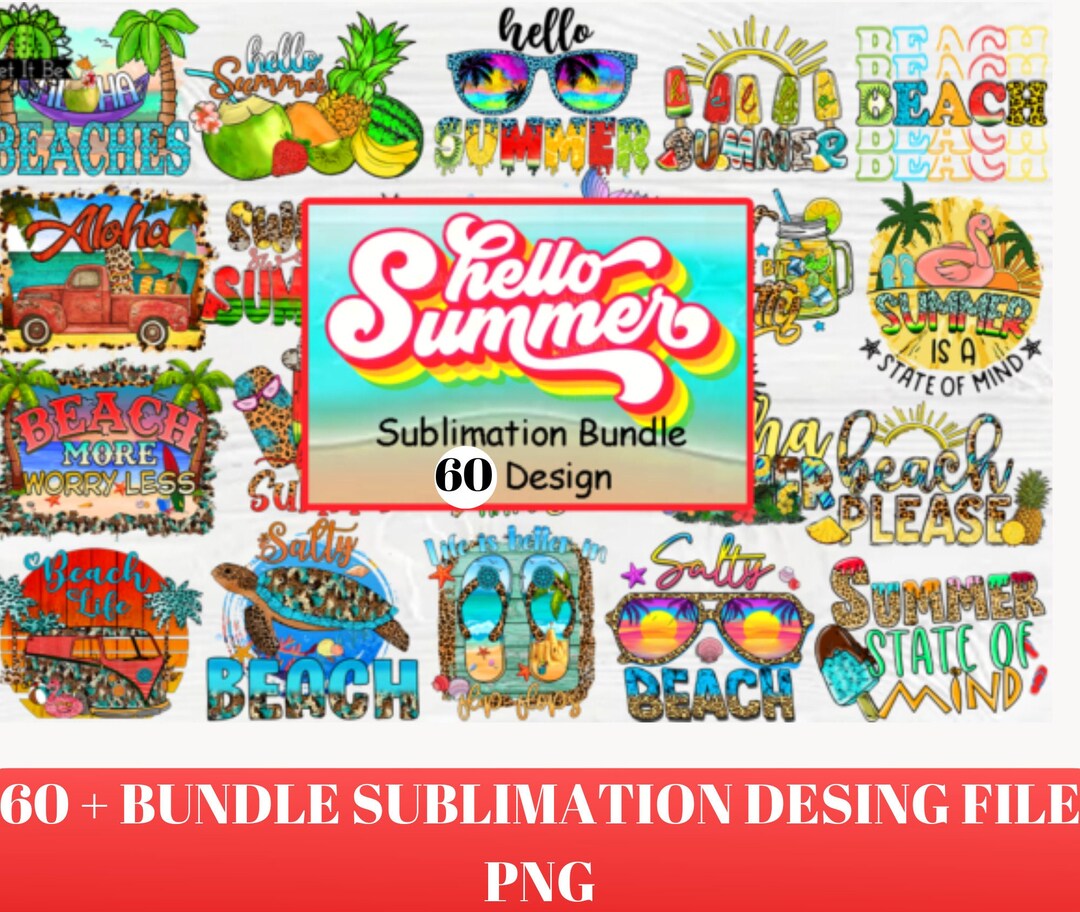 Summer Bundle Png, Hello Summer, Summer Life Png, Beach Life Bundle ...
