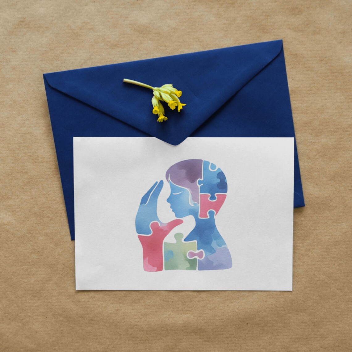Autism Awareness Watercolor Clipart, Puzzle Pieces, Rainbow (PNG) - Etsy
