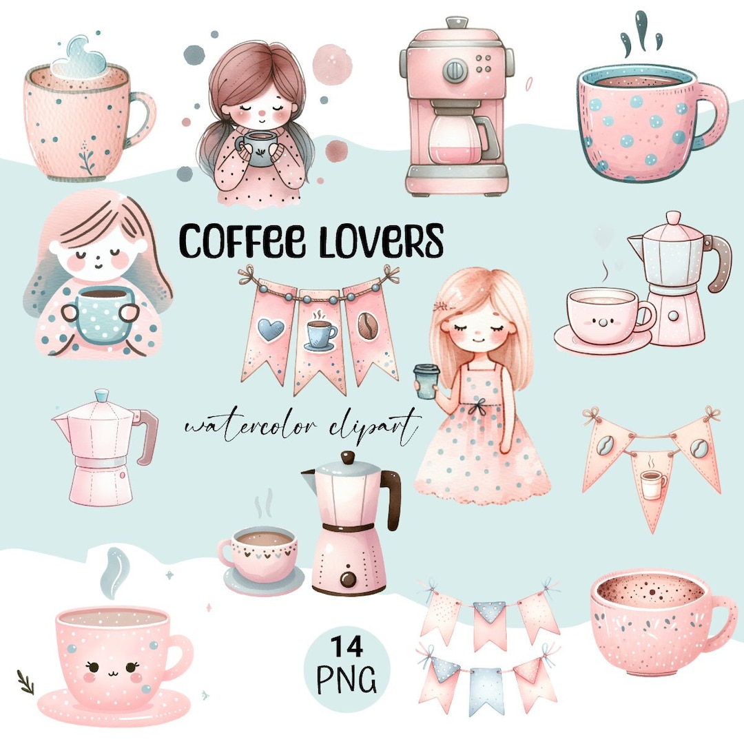 14 Coffee Lovers Clipart, Coffee Cup Clipart, Coffee Maker PNG ...