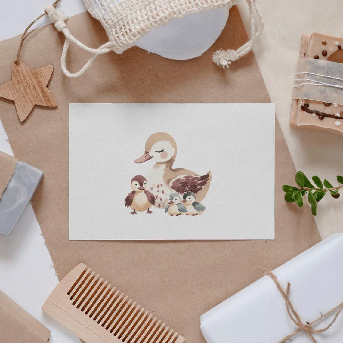 Watercolor Duck Clipart Set | 7 PNG Files | Cute Ducks Family | Neutral ...