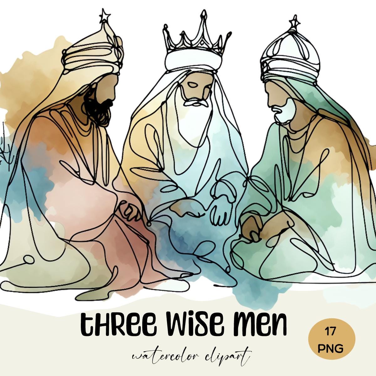 Three Kings Watercolor Clipart, Reyes Magos PNG (digital Download) - Etsy