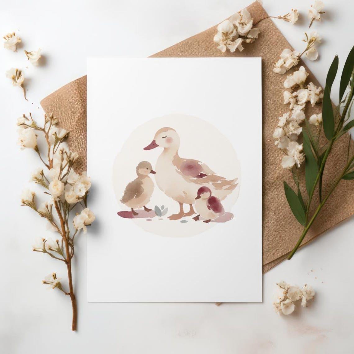 Watercolor Duck Clipart Set | 7 PNG Files | Cute Ducks Family | Neutral ...