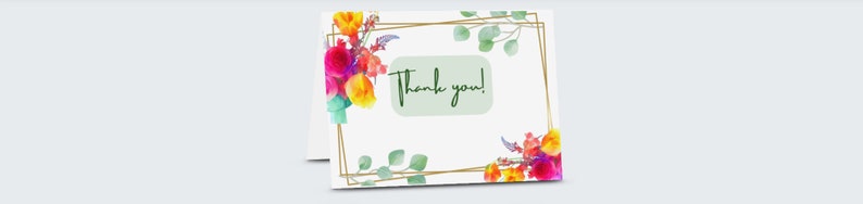 Handmade Thank You Card Set, Floral Cards, Personalized Message Cards ...