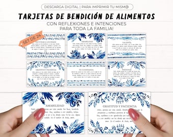 Spanish Food Blessing Prayer Cards: Christian Watercolor Design ...