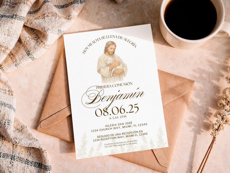 Spanish First Communion Invitation Template: Mi Primera Comunión ...