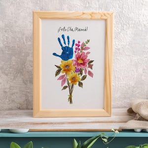 Regalo Para Dia De Las Madres En Español, Manualidades De Huella De ...