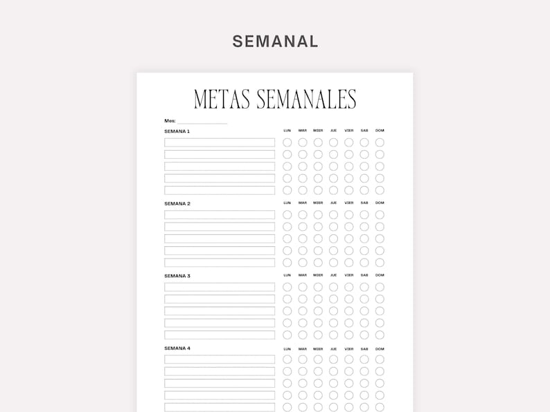Spanish Habit Tracker Printable, Mood Tracker, Goal Tracker (digital ...
