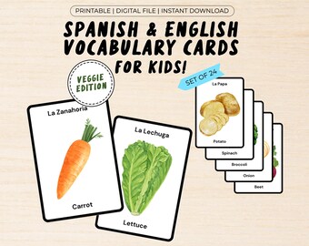 Learn Spanish Vocabulary Flashcards for Kids, Printable Learning ...