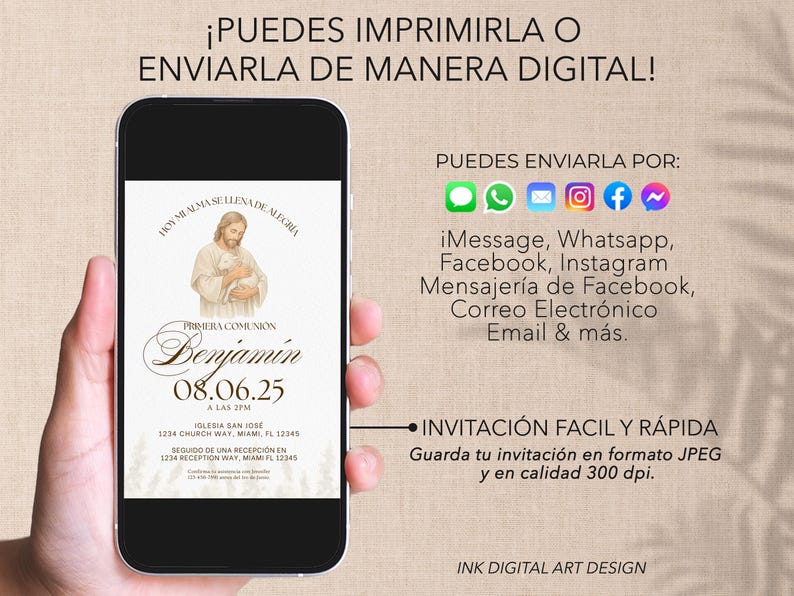 First Communion Invitation in Spanish: Mi Primera Comunión Invitación ...