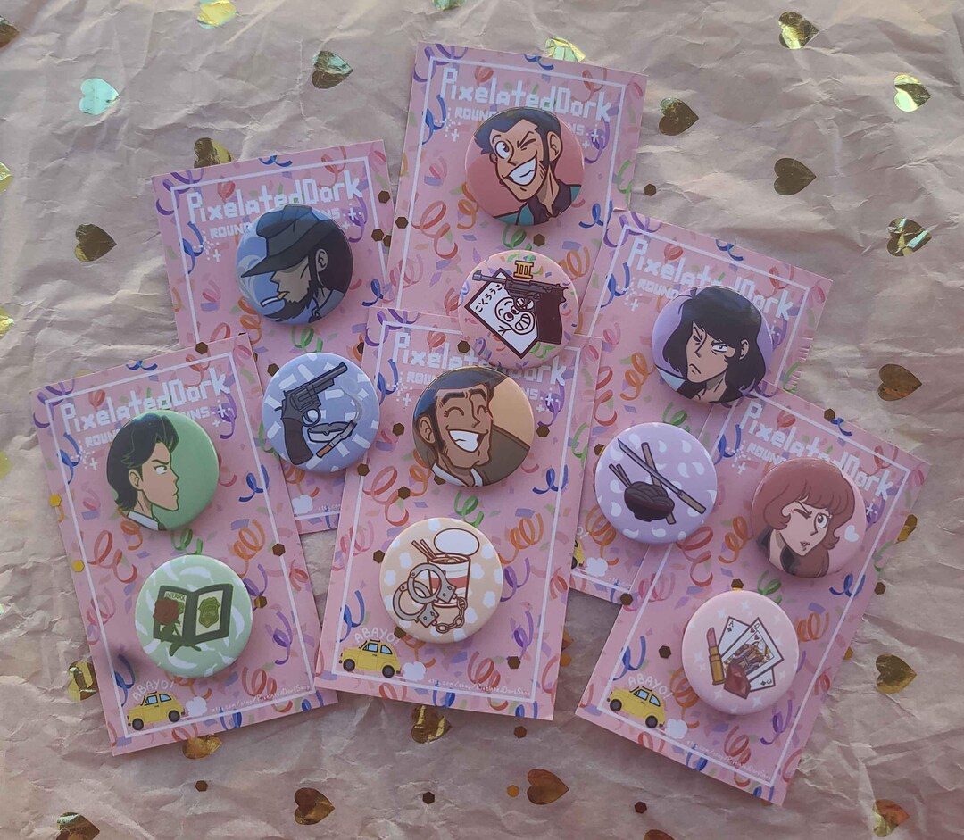 Lupin III: Lupgang Button Pin Sets - Etsy