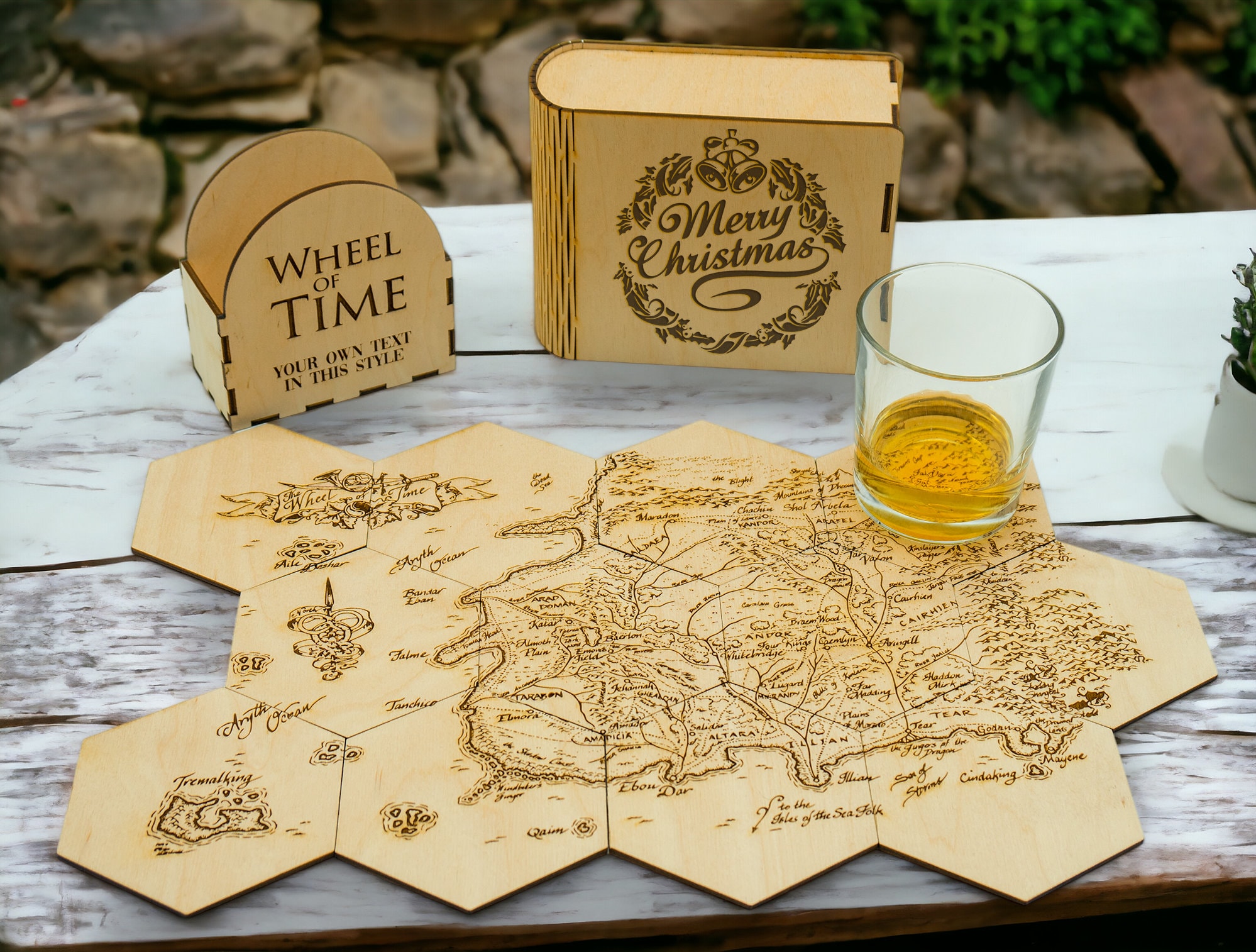 Wheel of Time Map Coasters Set of 12, Puzzle Wheel of Time, Drink ...