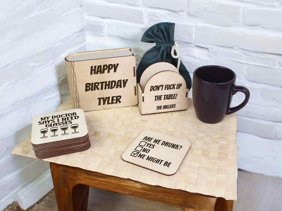 Personalized Alcohol Drink Coasters, Drinks Gift, Christmas Present ...