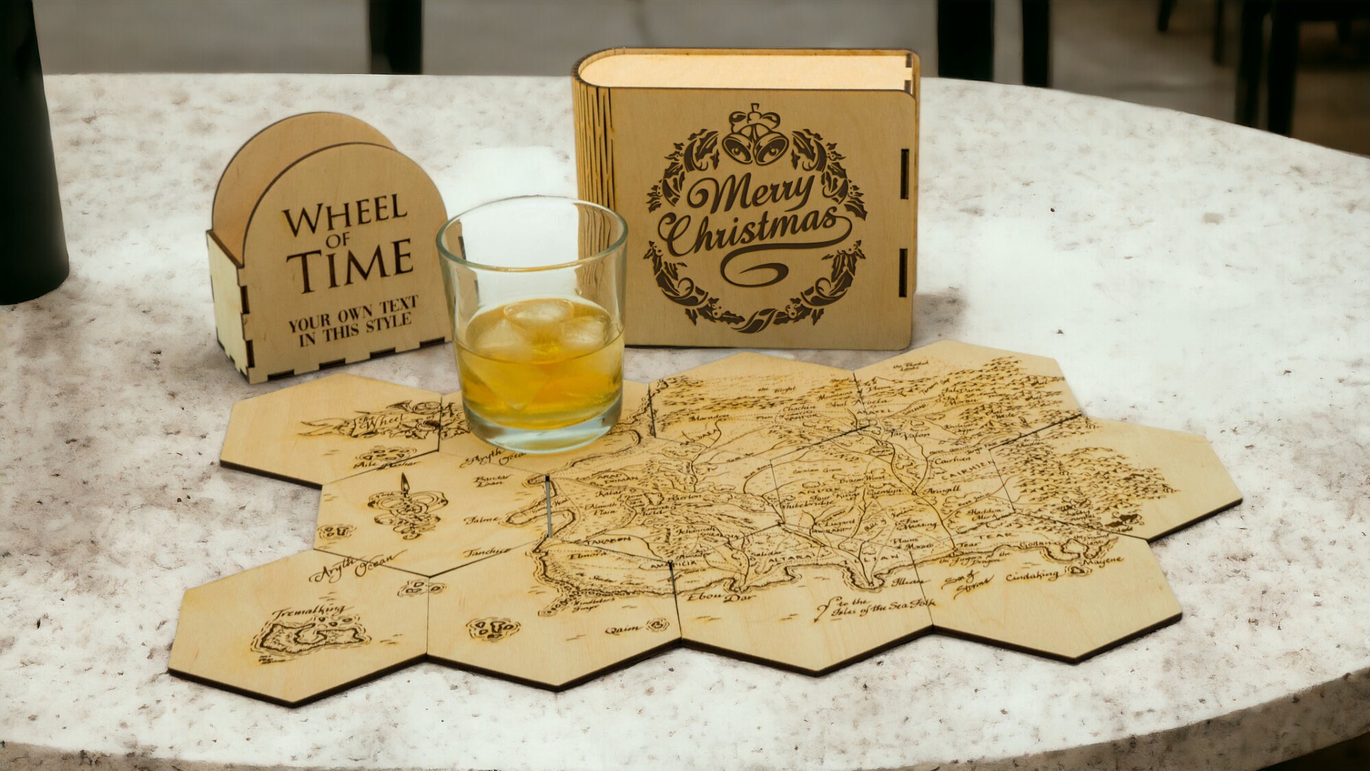 Wheel of Time Map Coasters Set of 12, Puzzle Wheel of Time, Drink ...