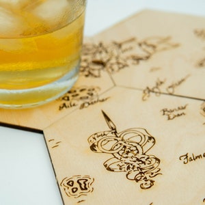 Wheel of Time Map Coasters Set of 12, Puzzle Wheel of Time, Drink ...