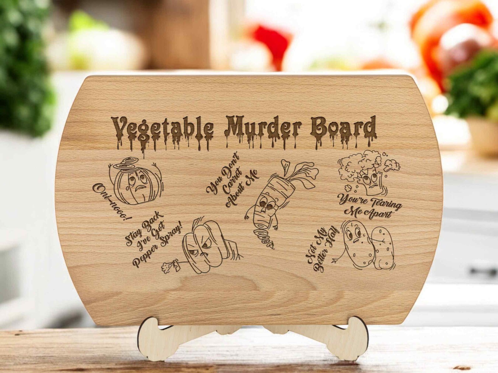Funny Custom Vegetable Murder Board – Custom Name & Funny Quotes ...