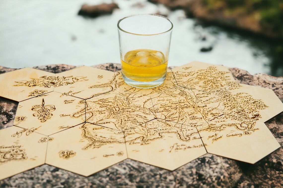 Wheel of Time Map Coasters Set of 12, Puzzle Wheel of Time, Drink ...