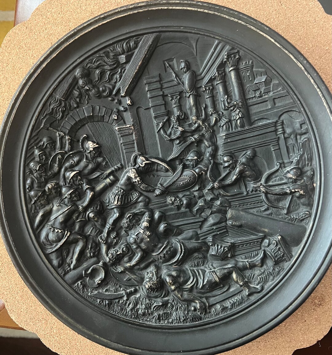 Wall Plate Troy - Ceramic With Patina - Etsy